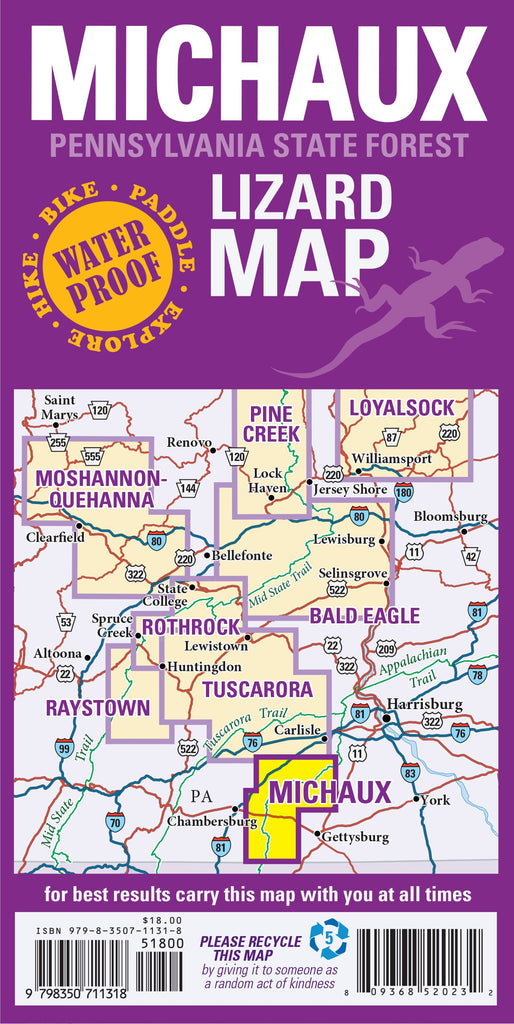 Purple Lizard Map - PA - Michaux State Forest – East Coast Overland ...
